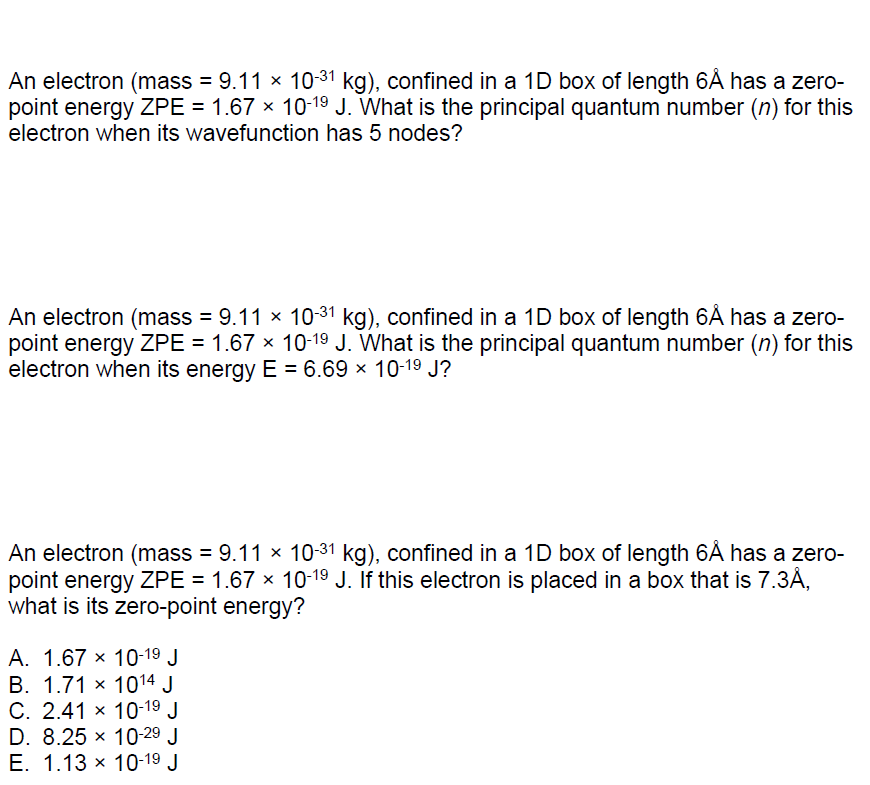 Solved An electron (mass =9.11×10−31 kg ), confined in a 1D | Chegg.com