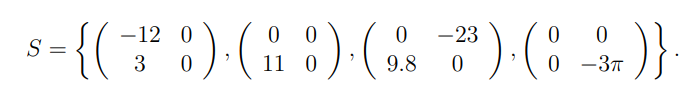 Solved Consider the set below from M2×2, the set of all 2 × | Chegg.com