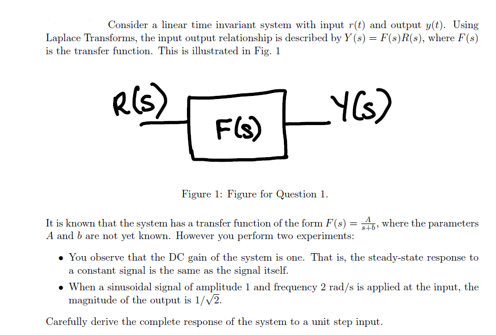 Solved Consider a linear time invariant system with input | Chegg.com