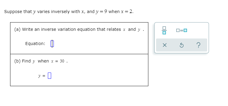 Solved Suppose That Y Varies Inversely With X And Y 9