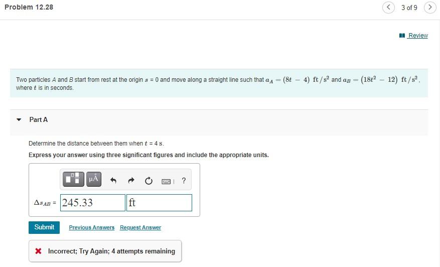 Solved Problem 12.28 3 of 9 An Review Two particles A and B | Chegg.com