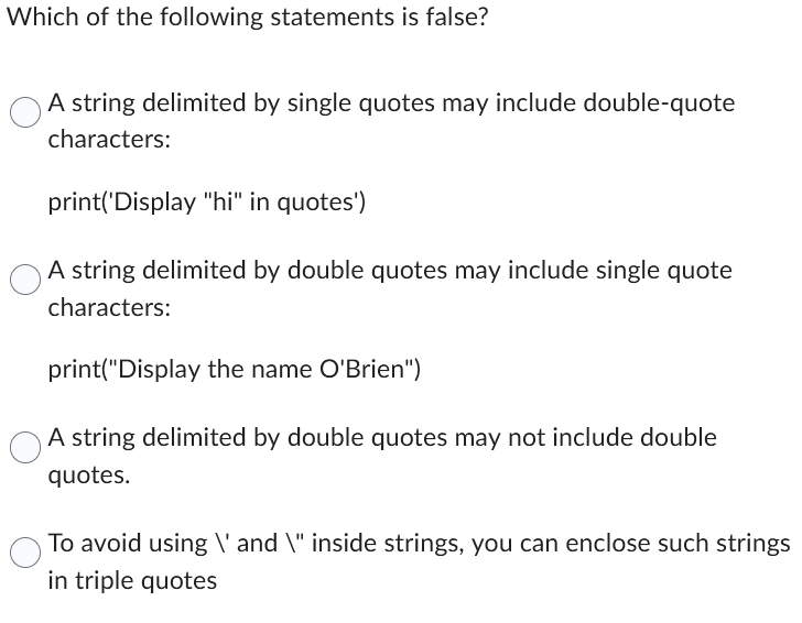 Solved Which of the following statements is false? A string | Chegg.com
