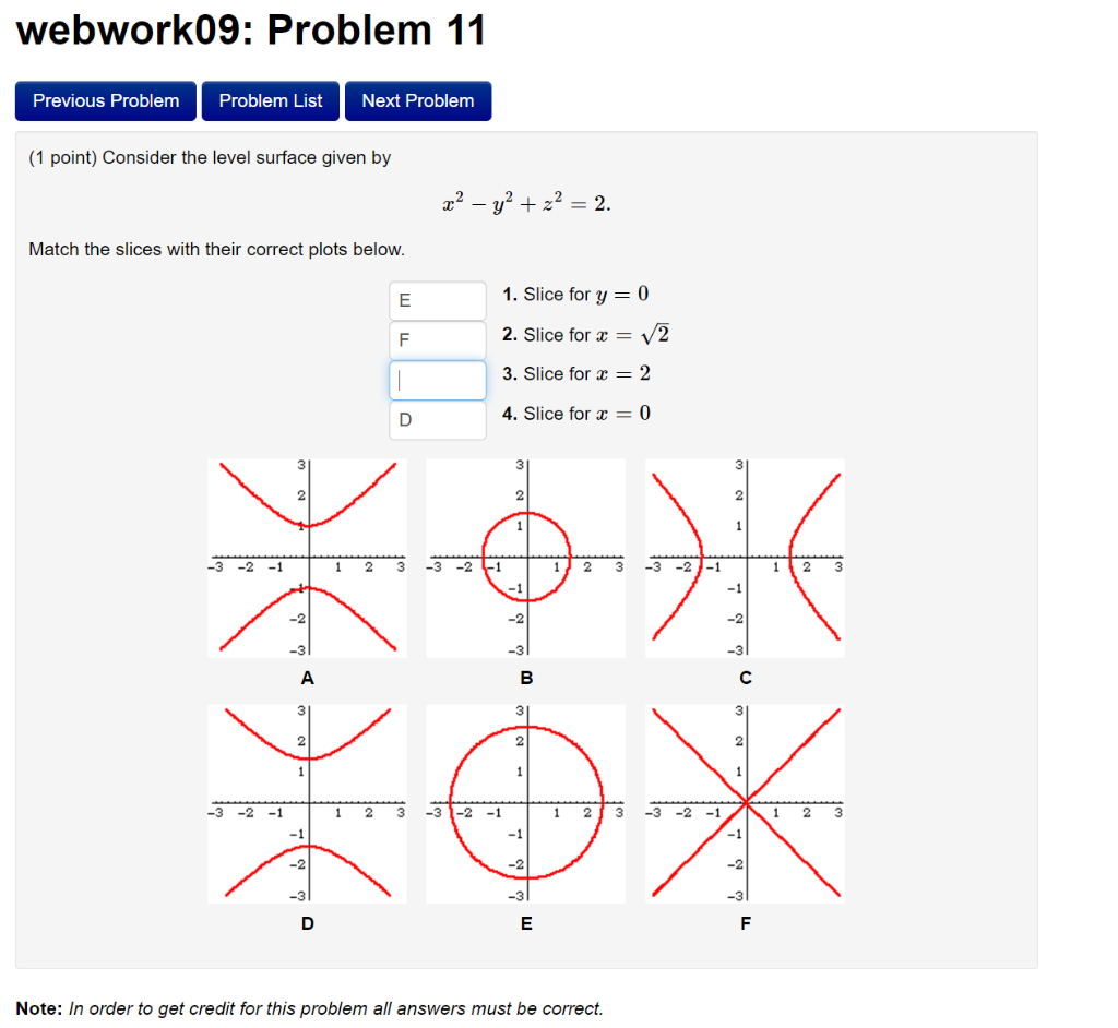 Solved webwork09: Problem 11 Previous Problem Problem List | Chegg.com