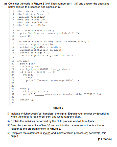Solved a) Consider the code in Figure 2 (with lines numbered | Chegg.com