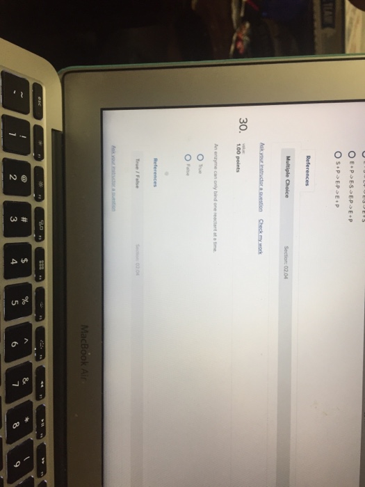 Solved An enzyme can only bind one reactant at a time. True | Chegg.com