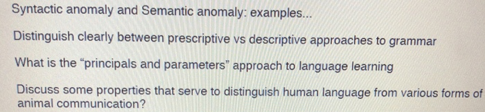 Syntactic anomaly and Semantic anomaly: examples.. | Chegg.com