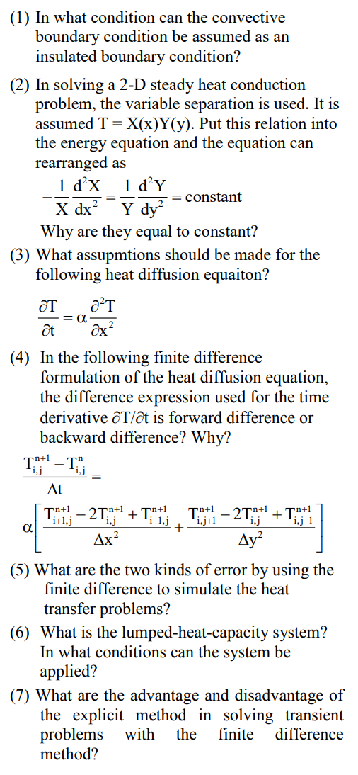 Solved In what condition can the convective boundary | Chegg.com