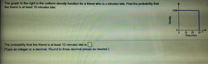 Solved The graph to the right is the uniform density | Chegg.com