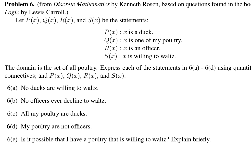 Solved Problem 6. (from Discrete Mathematics by Kenneth | Chegg.com