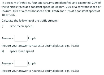 Solved In a stream of vehicles, four sub-streams are | Chegg.com