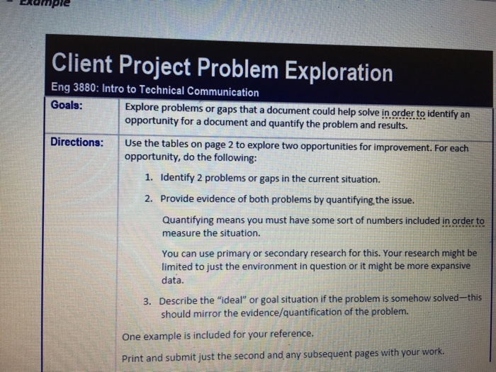 Solved npr Client Project Problem Exploration Eng 3880: | Chegg.com
