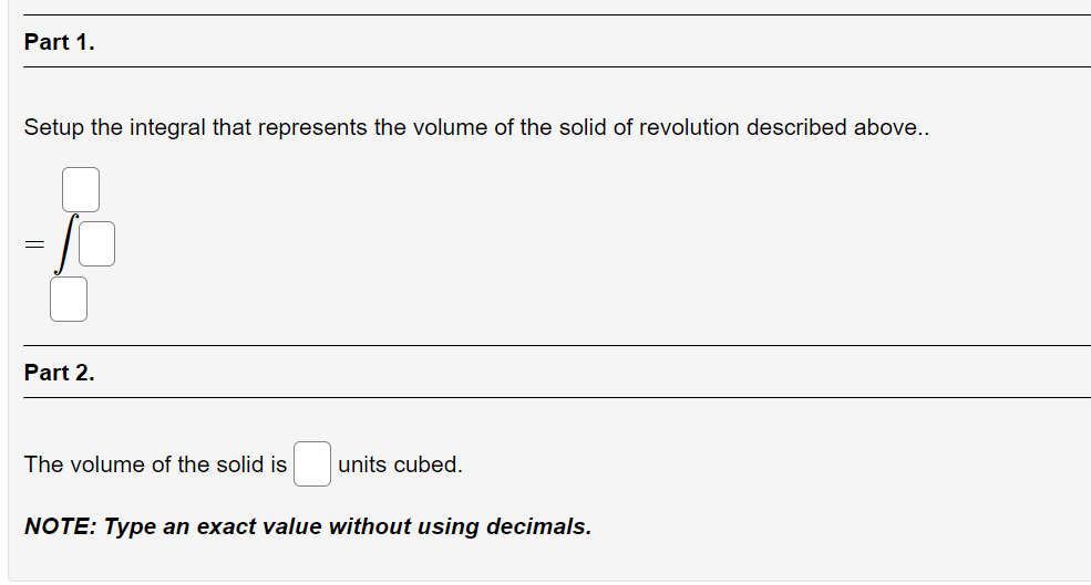 Solved Using the disk method, determine the volume of a | Chegg.com