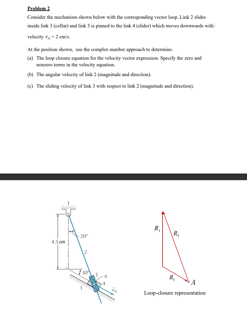 Problem 2 Consider the mechanism shown below with the | Chegg.com