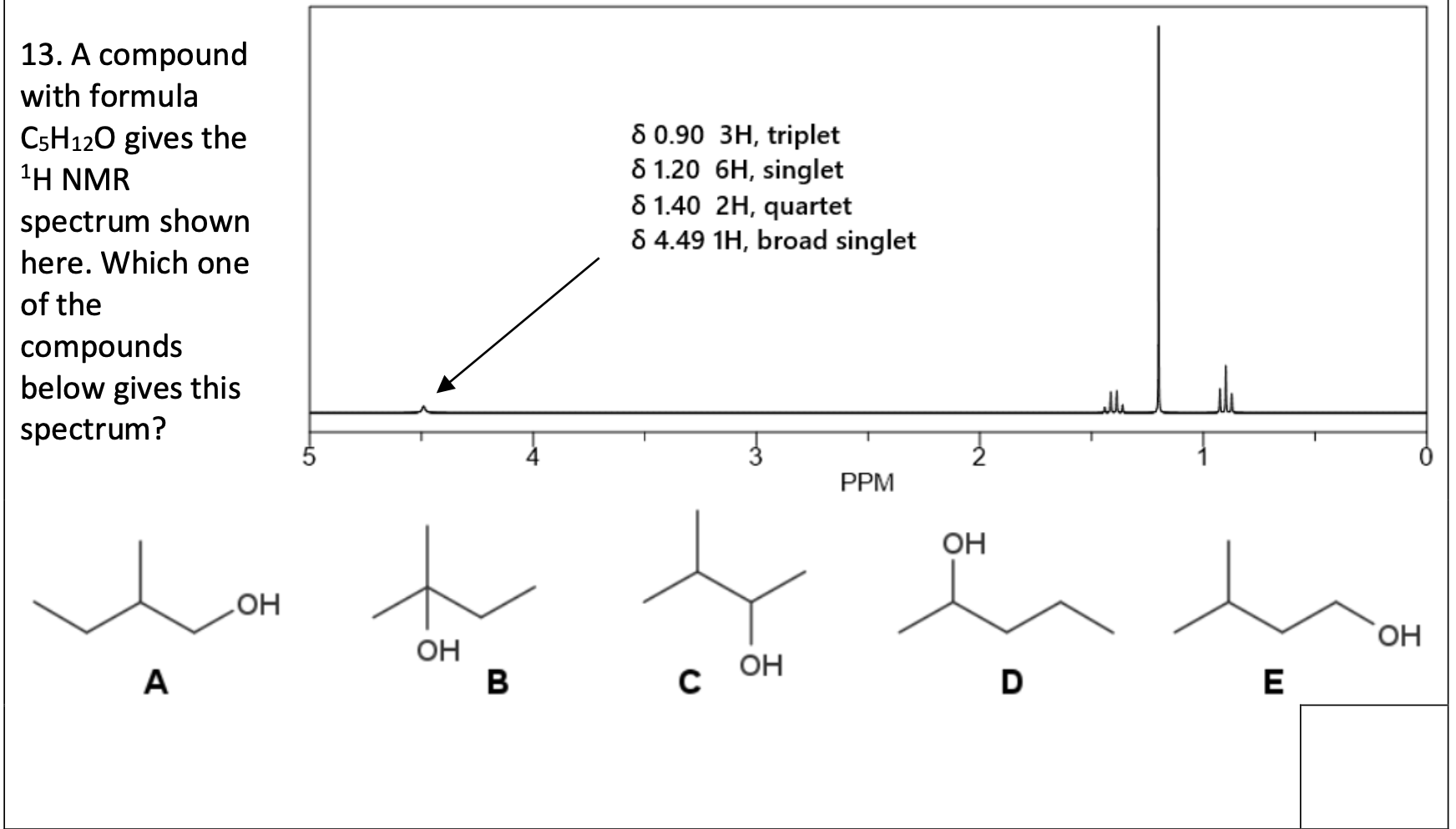 Solved A compoundwith formulaC5H12O ﻿gives | Chegg.com