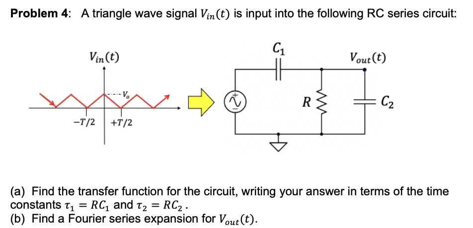 Solved Problem 4: A triangle wave signal Vin(t) is input | Chegg.com