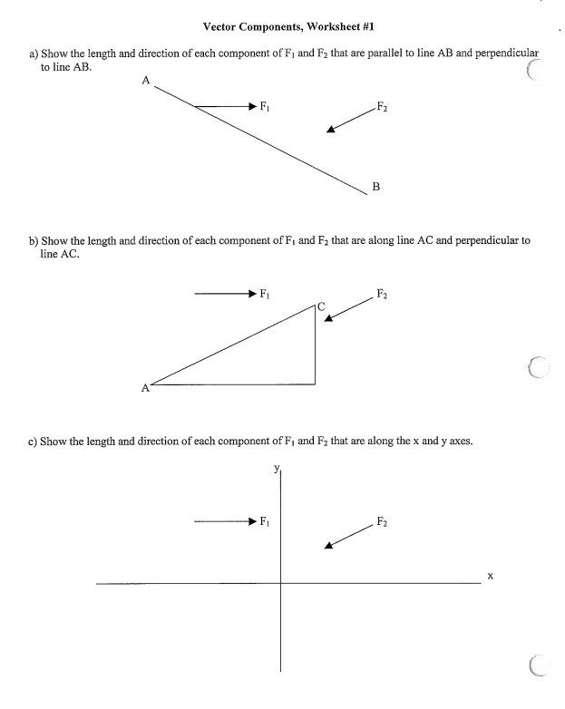 Solved Vector Components, Worksheet #1 a) Show the length | Chegg.com