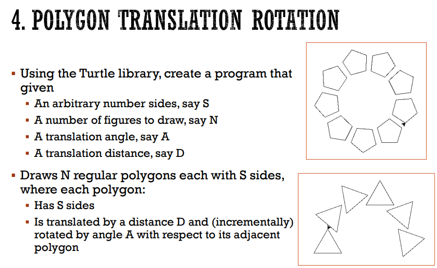 Solved 4. POLYGON TRANSLATION ROTATION Using the Turtle | Chegg.com