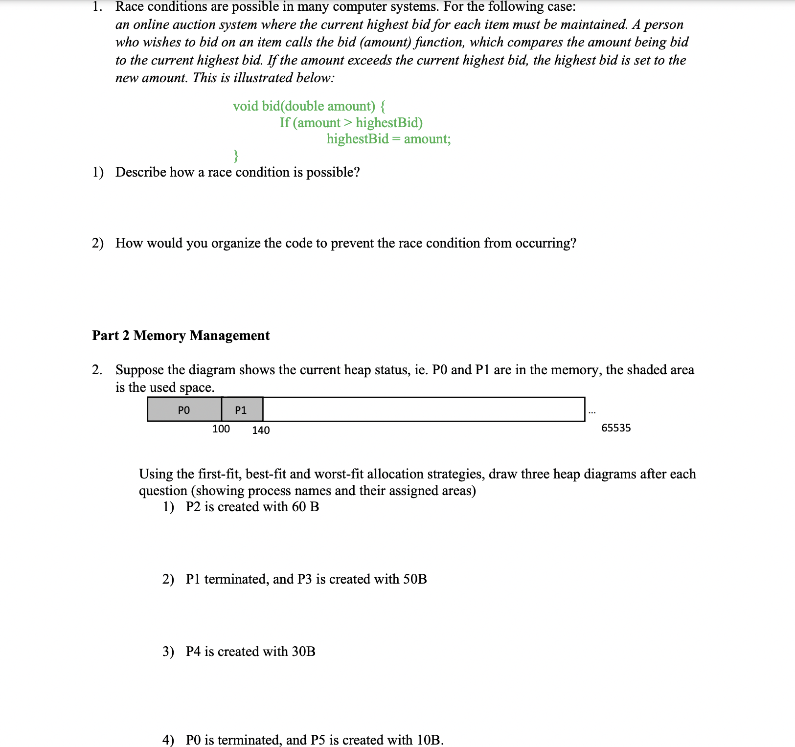 Solved 1. Race conditions are possible in many computer | Chegg.com