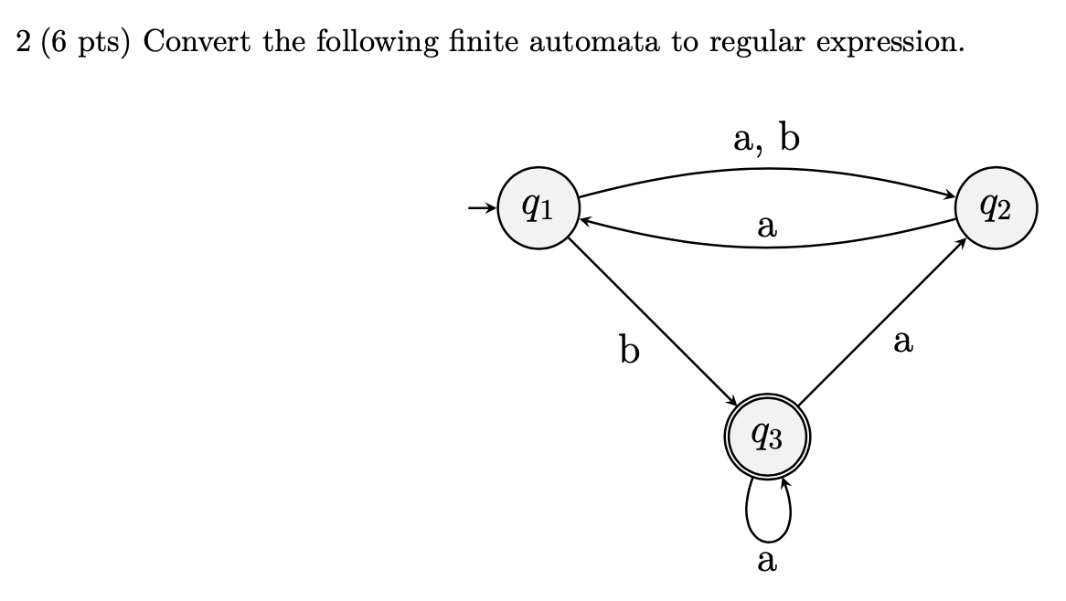Solved 2 (6 pts) Convert the following finite automata to | Chegg.com