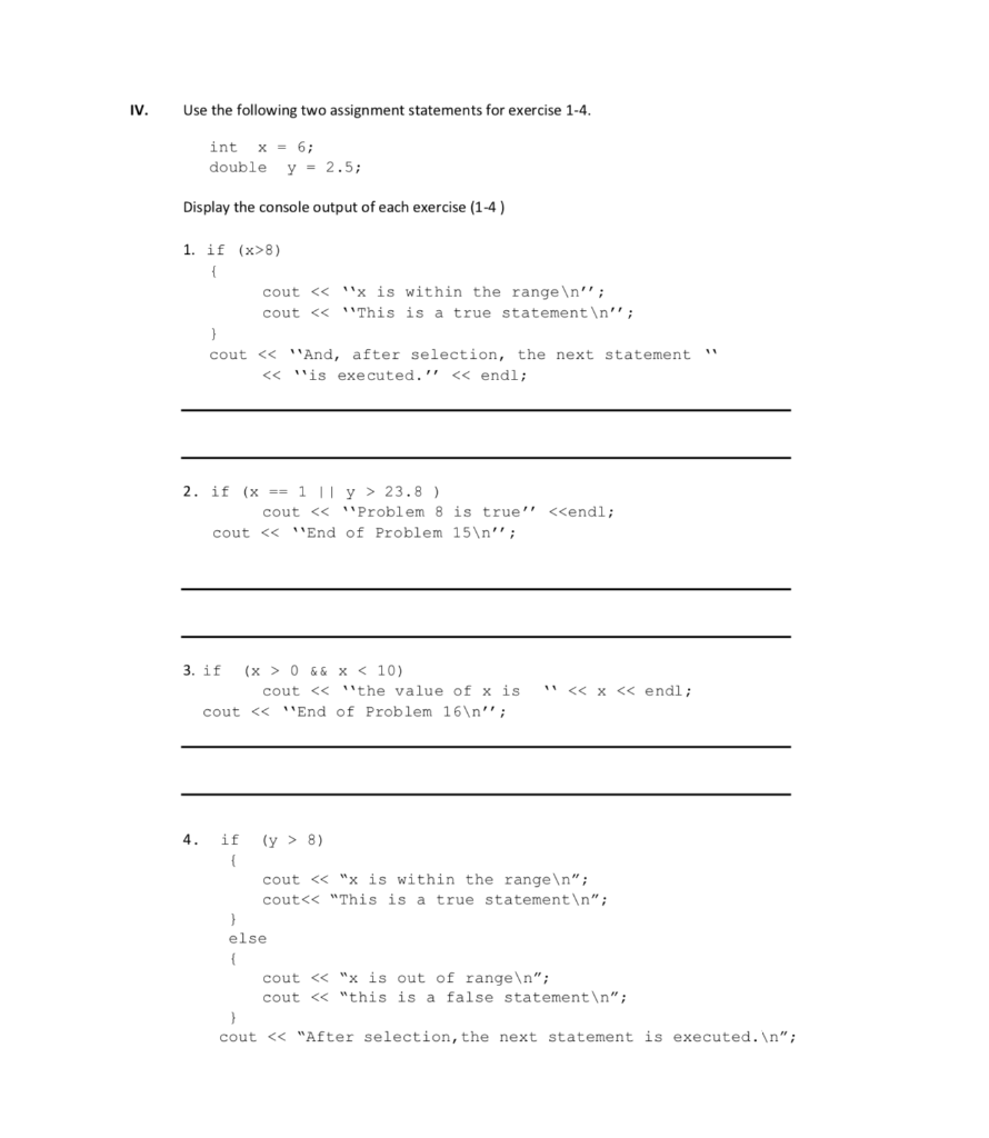 Solved Use the following two assignment statements for | Chegg.com