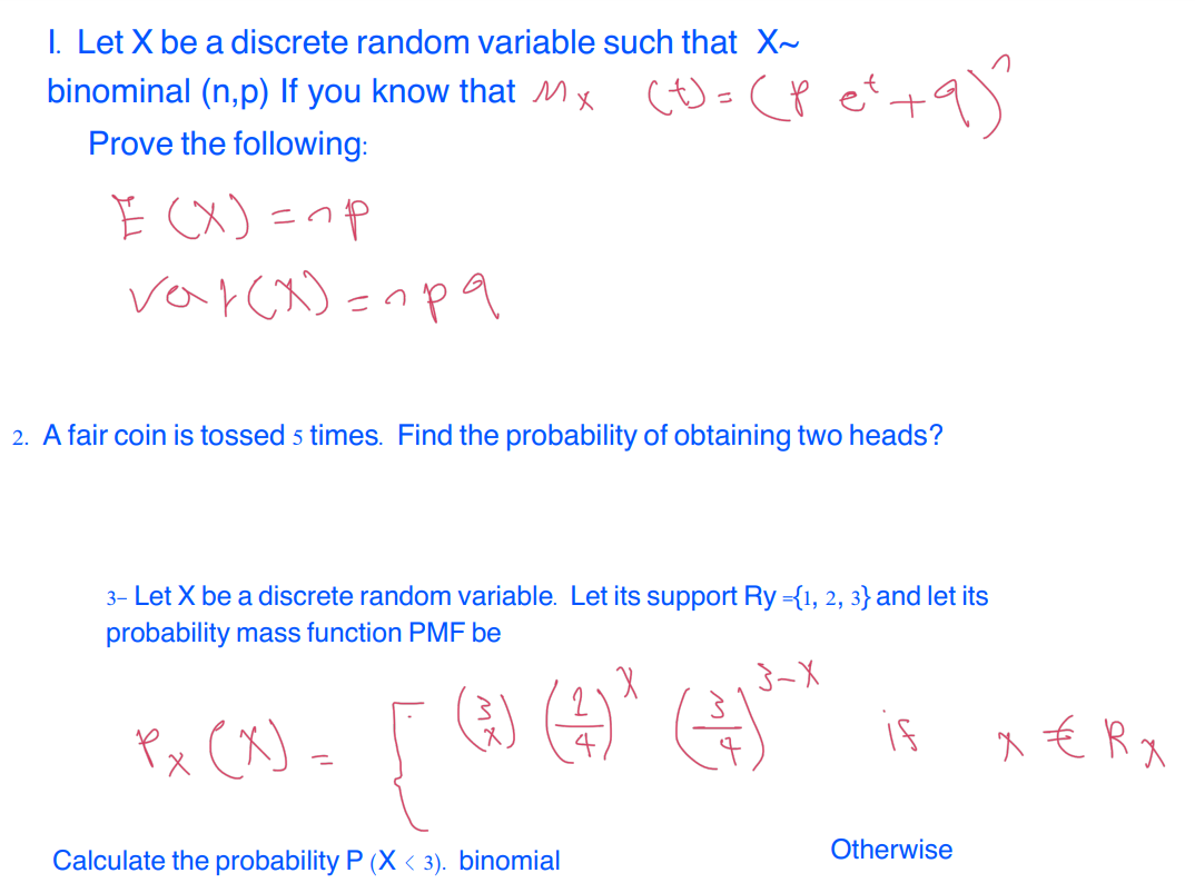 Solved I. Let X be a discrete random variable such that X∼ | Chegg.com