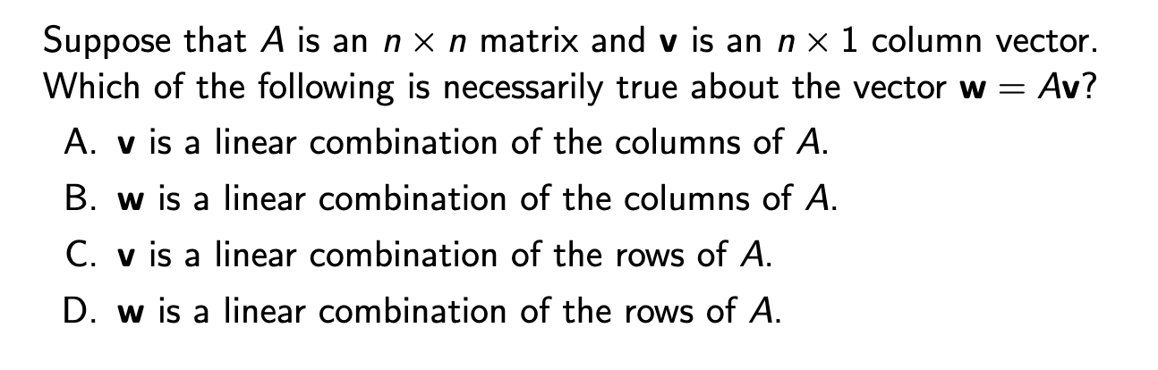 Solved Suppose that A is an n xn matrix and v is an n x1 | Chegg.com