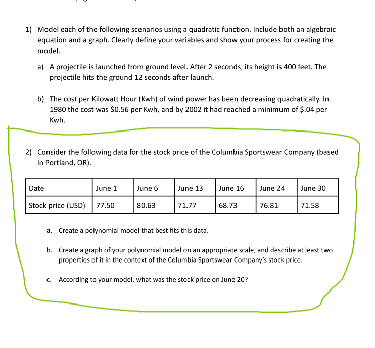 Solved 1) Model each of the following scenarios using a | Chegg.com