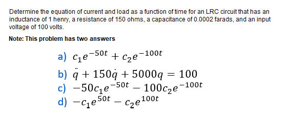 Solved Determine the equation of current and load as a | Chegg.com