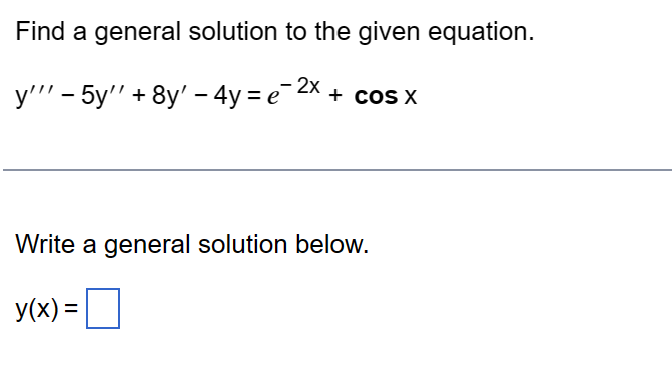 Solved Find a general solution to the given equation. | Chegg.com