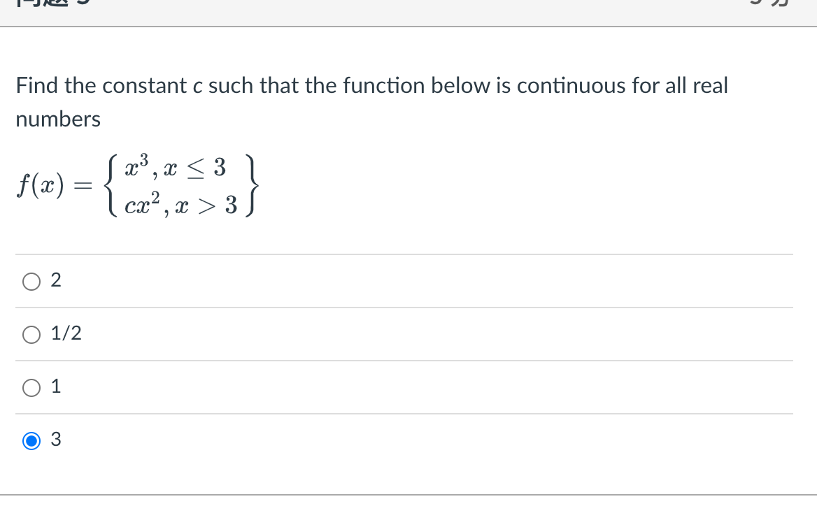 Solved Find the constant c ﻿such that the function below is | Chegg.com