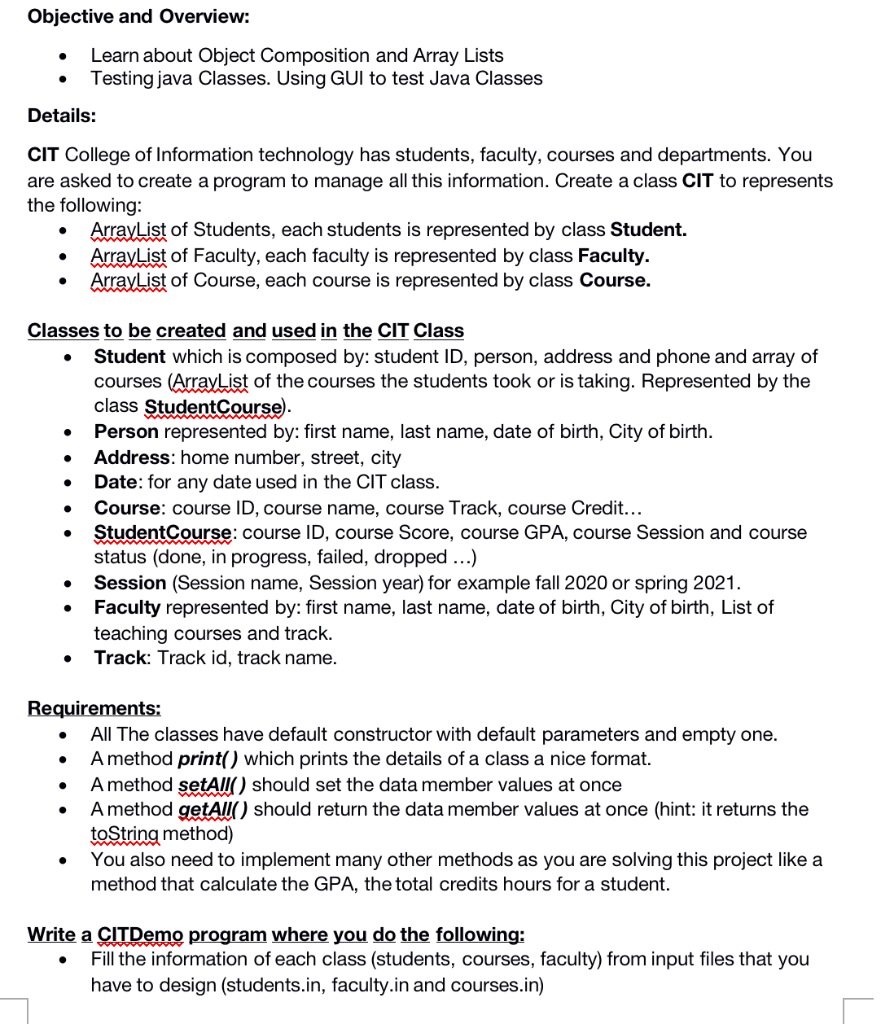 Solved Objective and Overview: . Learn about Object | Chegg.com