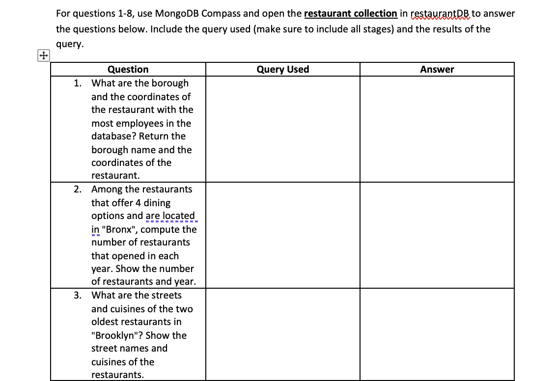 For Questions 1 8 Use Mongodb Compass And Open The 