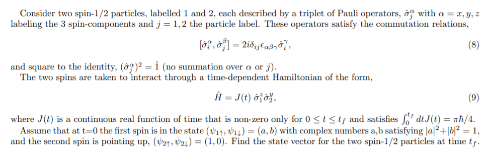 Solved Consider two spin-1/2 particles, labelled 1 and 2, | Chegg.com