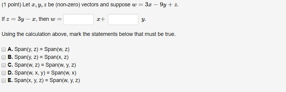 Solved (1 point) The trace of a square n x n matrix A (a)is | Chegg.com