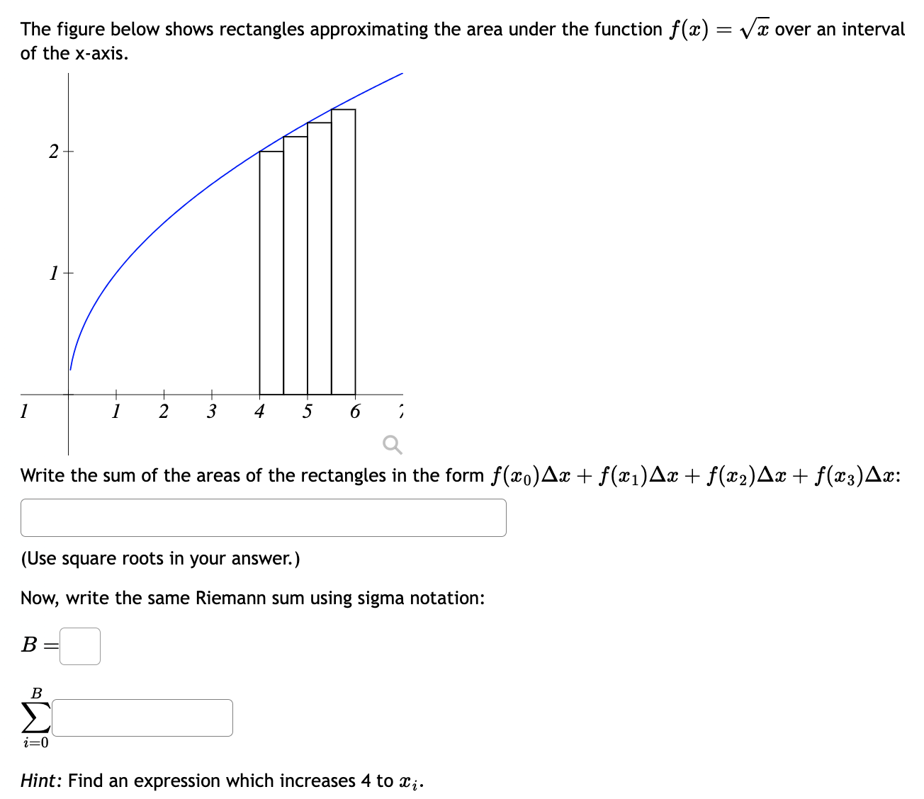 Solved The figure below shows rectangles approximating the | Chegg.com