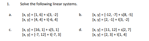 Solved Solve the following linear systems. | Chegg.com