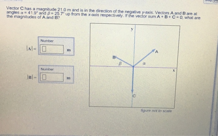Solved Vector C has a magnitude 21.0 m and is in the | Chegg.com