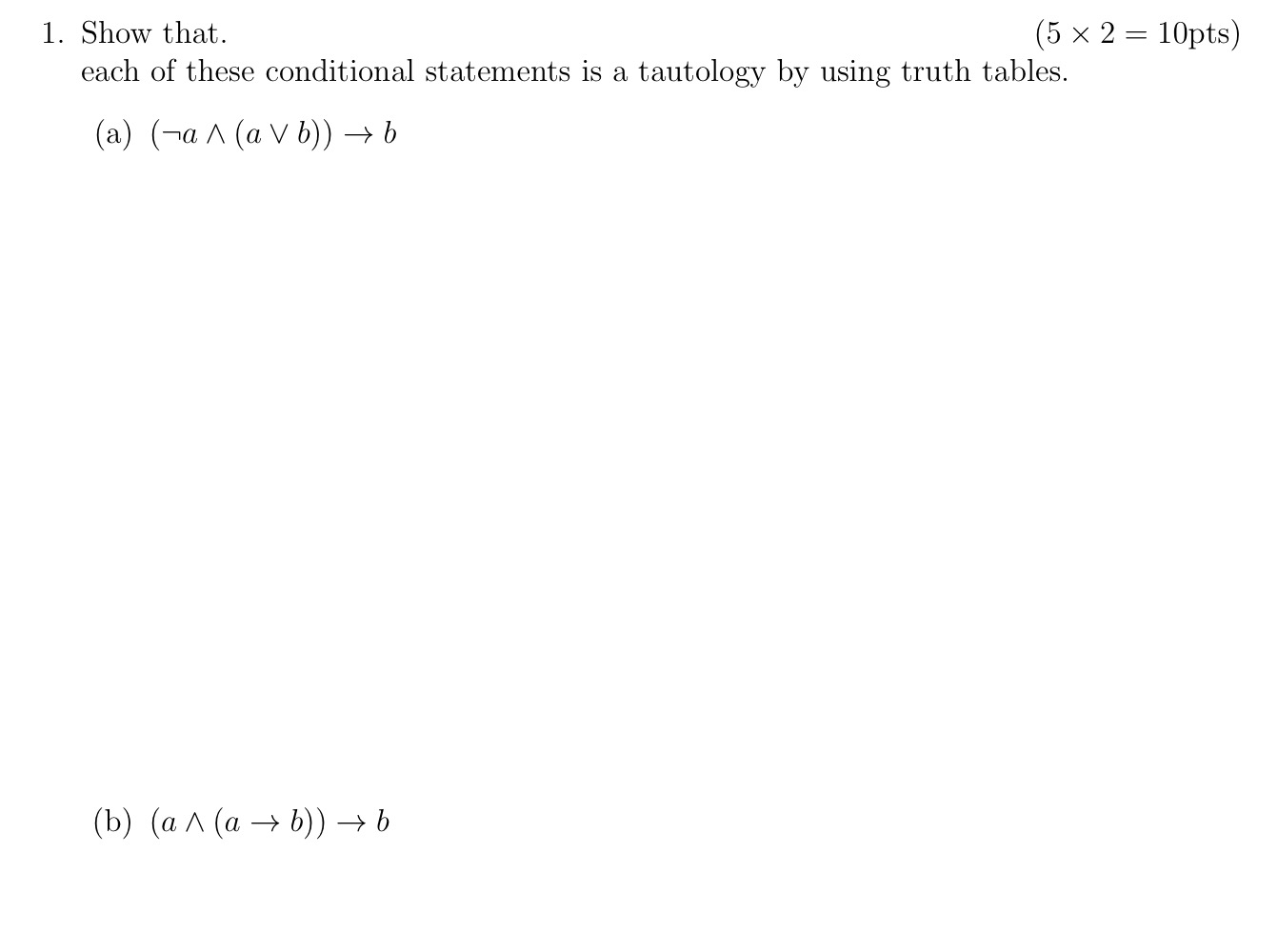 Solved 1. Show that. (5 x 2 = 10pts) each of these | Chegg.com