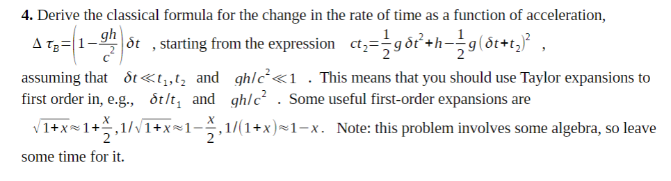 Solved 4. Derive the classical formula for the change in the | Chegg.com