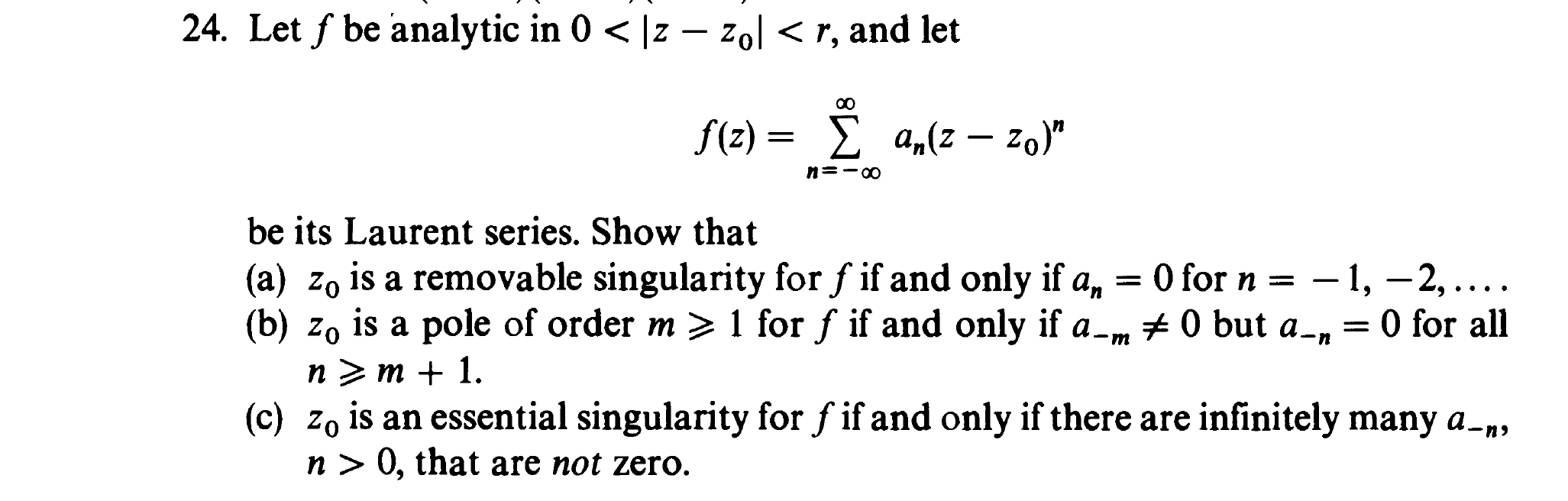 Solved 24. Let f be analytic in 0