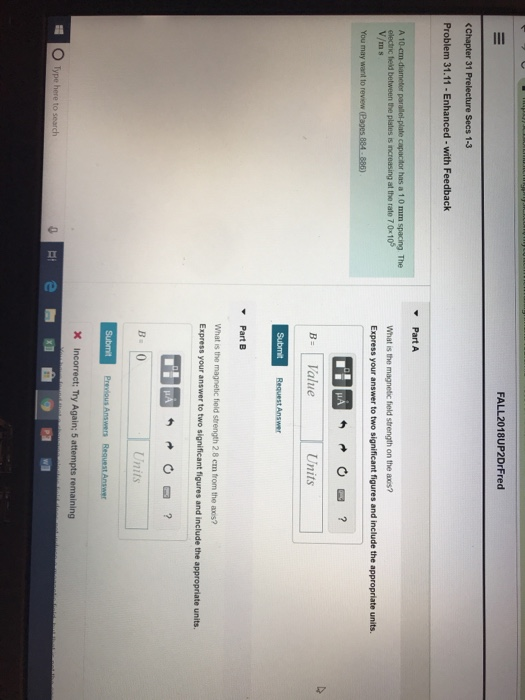 Solved Chapter 31 Prelecture Secs 1-3 Units O Type here to s | Chegg.com