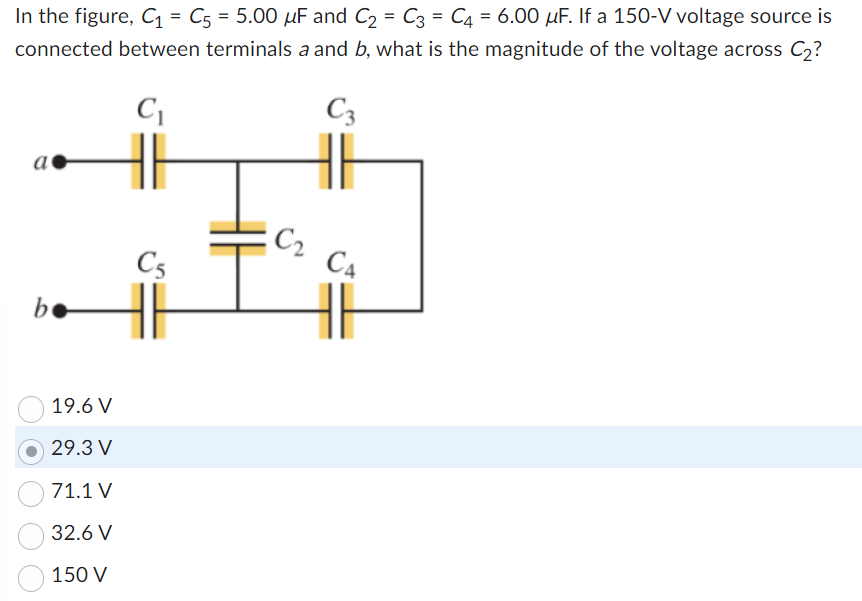Solved In the figure, C1=C5=5.00μF and C2=C3=C4=6.00μF. If a | Chegg.com