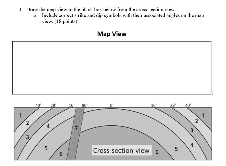 Solved 4. Draw the map view in the blank box below from the | Chegg.com