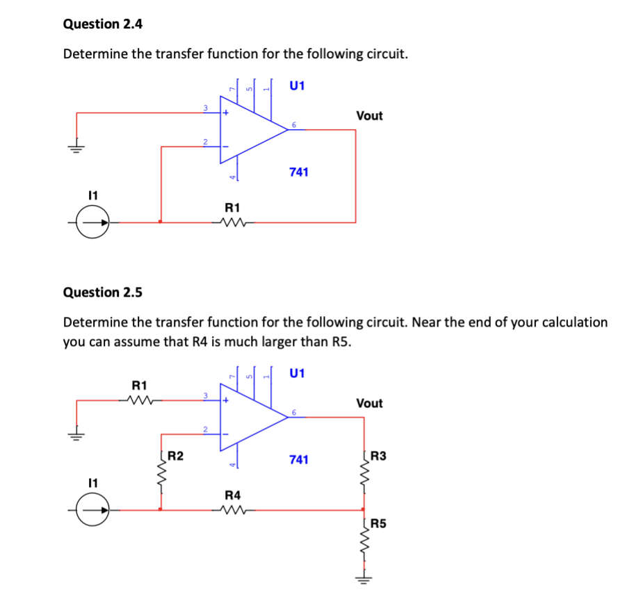 Solved Question 2.4 ﻿Determine the transfer function for the | Chegg.com
