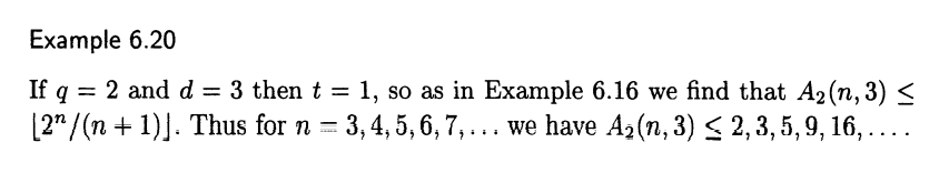 Solved Exercise 6.9 Find upper bounds for A3(n, 3) | Chegg.com