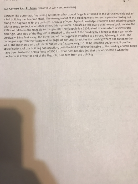 Solved 02. Context Rich Problem, Show your work and | Chegg.com