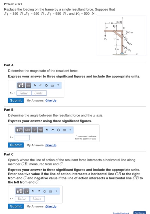 Solved Problem 4.121 Replace the loading on the frame by a | Chegg.com