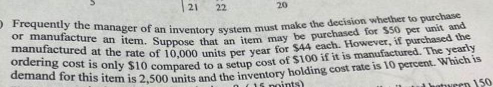 Solved Frequently the manager of an inventory system must | Chegg.com