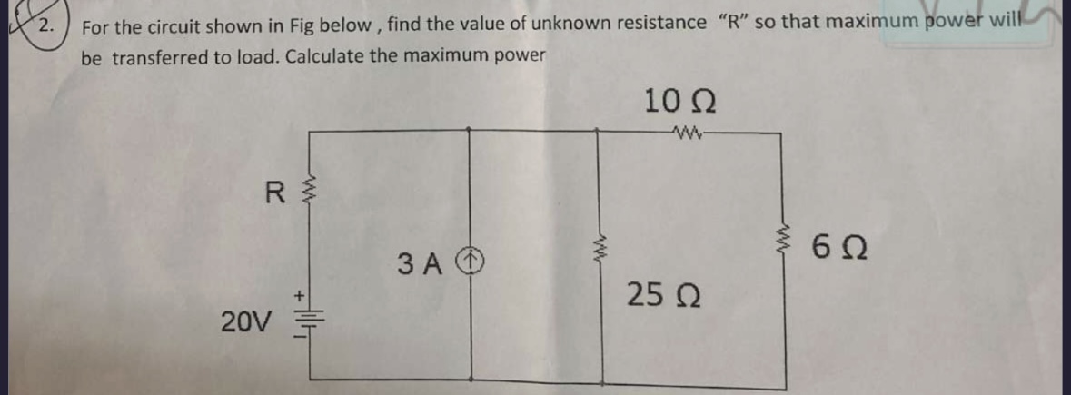 Solved For the circuit shown in Fig below, find the value of | Chegg.com