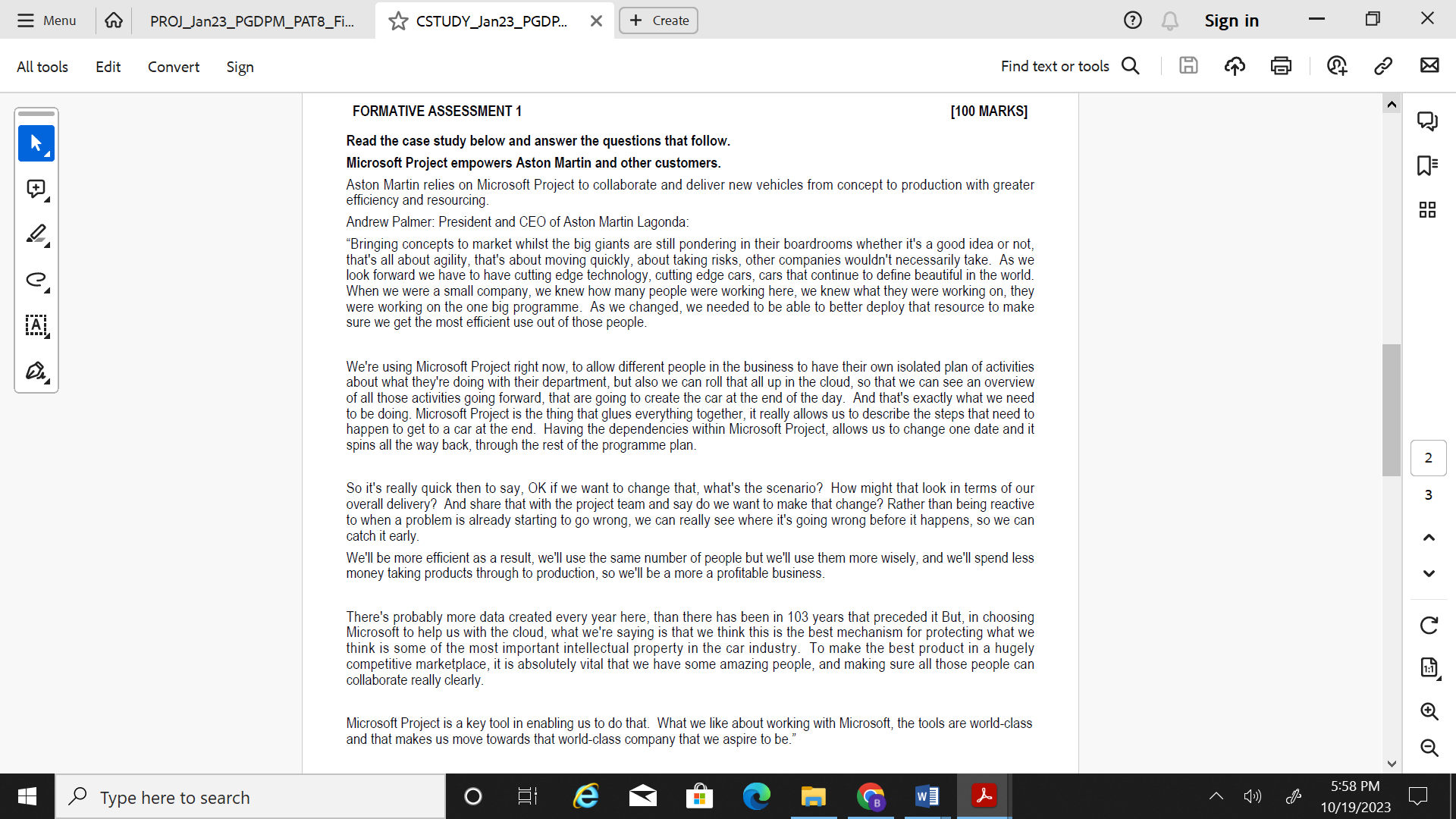 Solved FORMATIVE ASSESSMENT 1 [100 MARKS] Read the case | Chegg.com